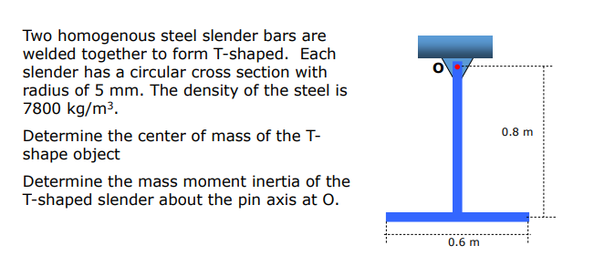 Solved Two homogenous steel slender bars arewelded together | Chegg.com