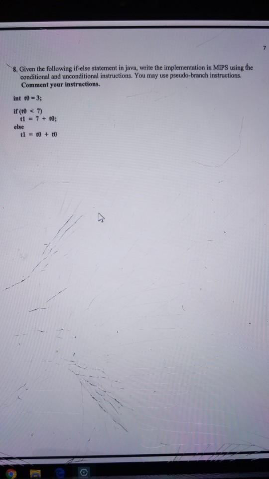 Solved 6. Given the following MIPS assembly fragment: bne | Chegg.com