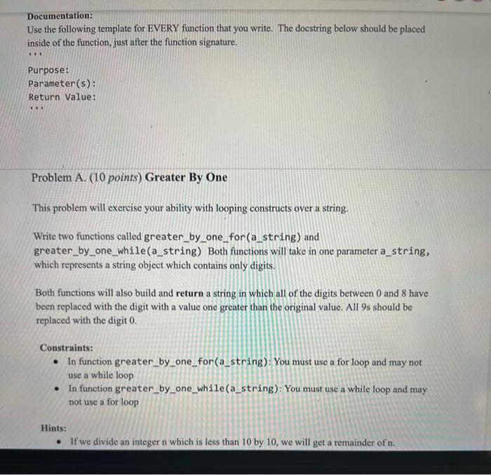 Solved Documentation: Use the following template for EVERY | Chegg.com