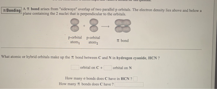 Solved Bondino AT bond arises from "sideways" overlap of two | Chegg.com