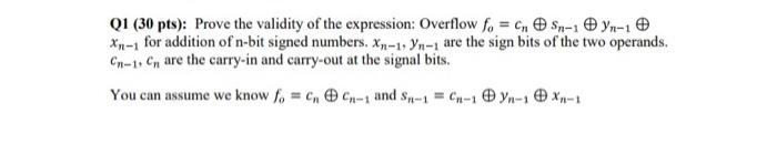 Solved Q1 (30 pts): Prove the validity of the expression: | Chegg.com