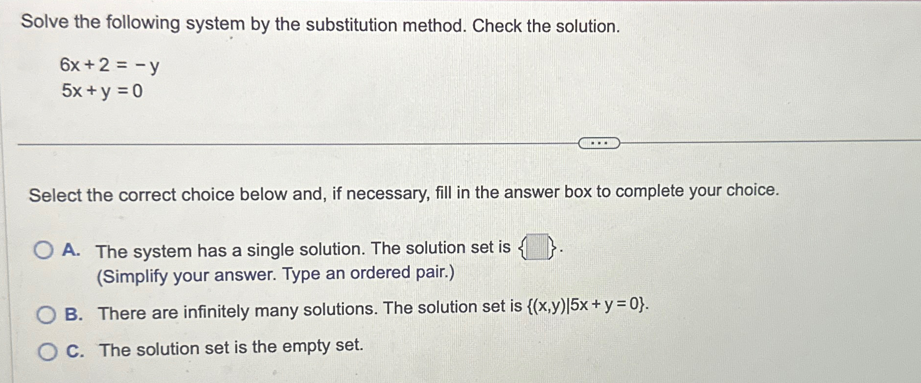 Solved Solve the following system by the substitution | Chegg.com