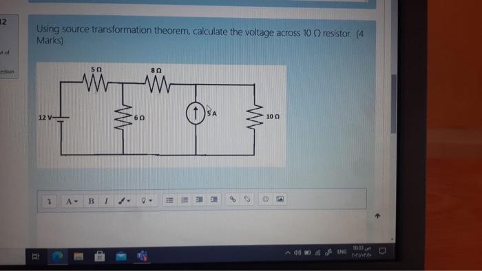Solved 12 Using Source Transformation Theorem Calculate The 4095