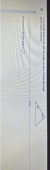 [Solved]: For the triangle shown to the right, two angles a