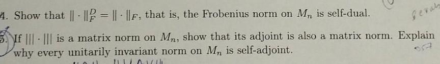 Solved Show that ||*||FD=||*||F, ﻿that is, ﻿the Frobenius | Chegg.com