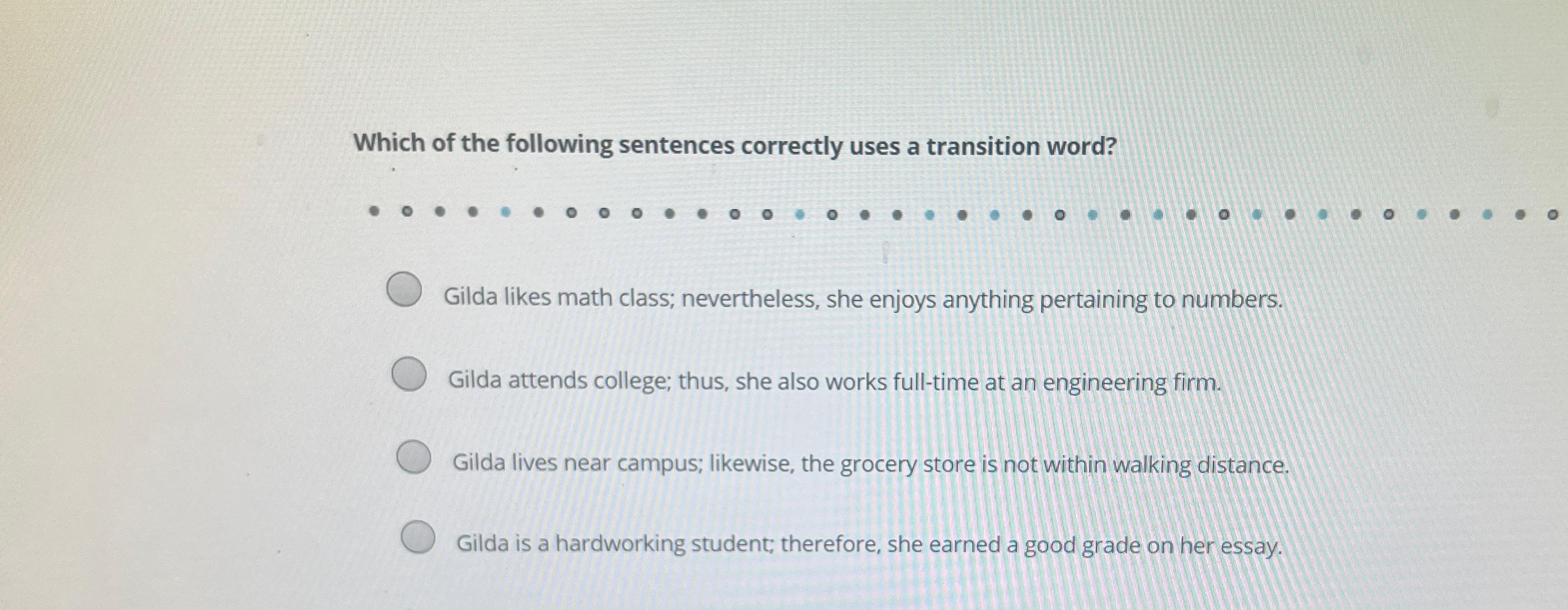 Solved Which of the following sentences correctly uses a | Chegg.com