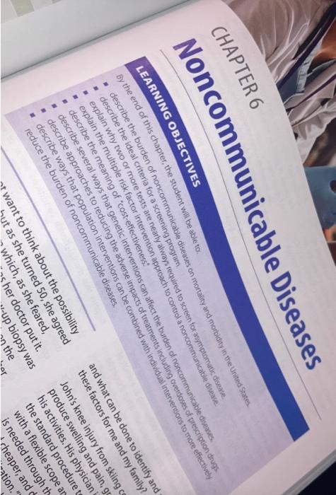 Solved Noncommunicable Diseases | Chegg.com