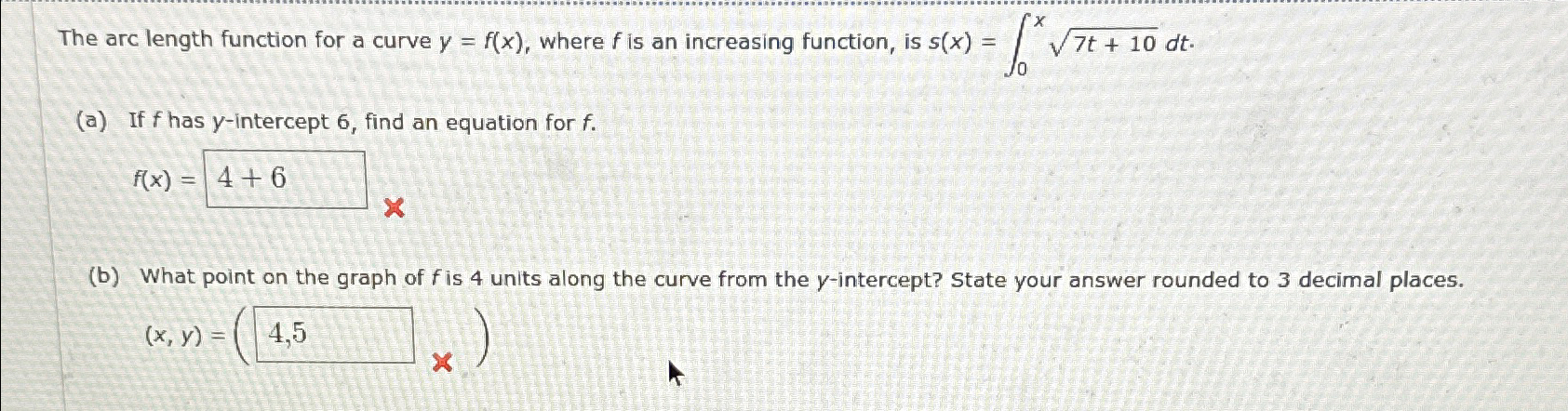 Solved The arc length function for a curve y=f(x), ﻿where f | Chegg.com