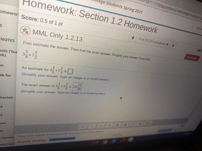 Solved Homework: Section 1.2 Homework ege Students Spring | Chegg.com