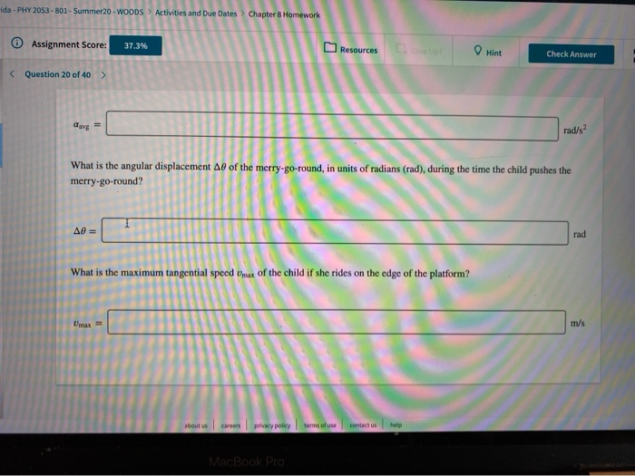 Solved Assignment Score: 37.3% Resources Hint Check Answer