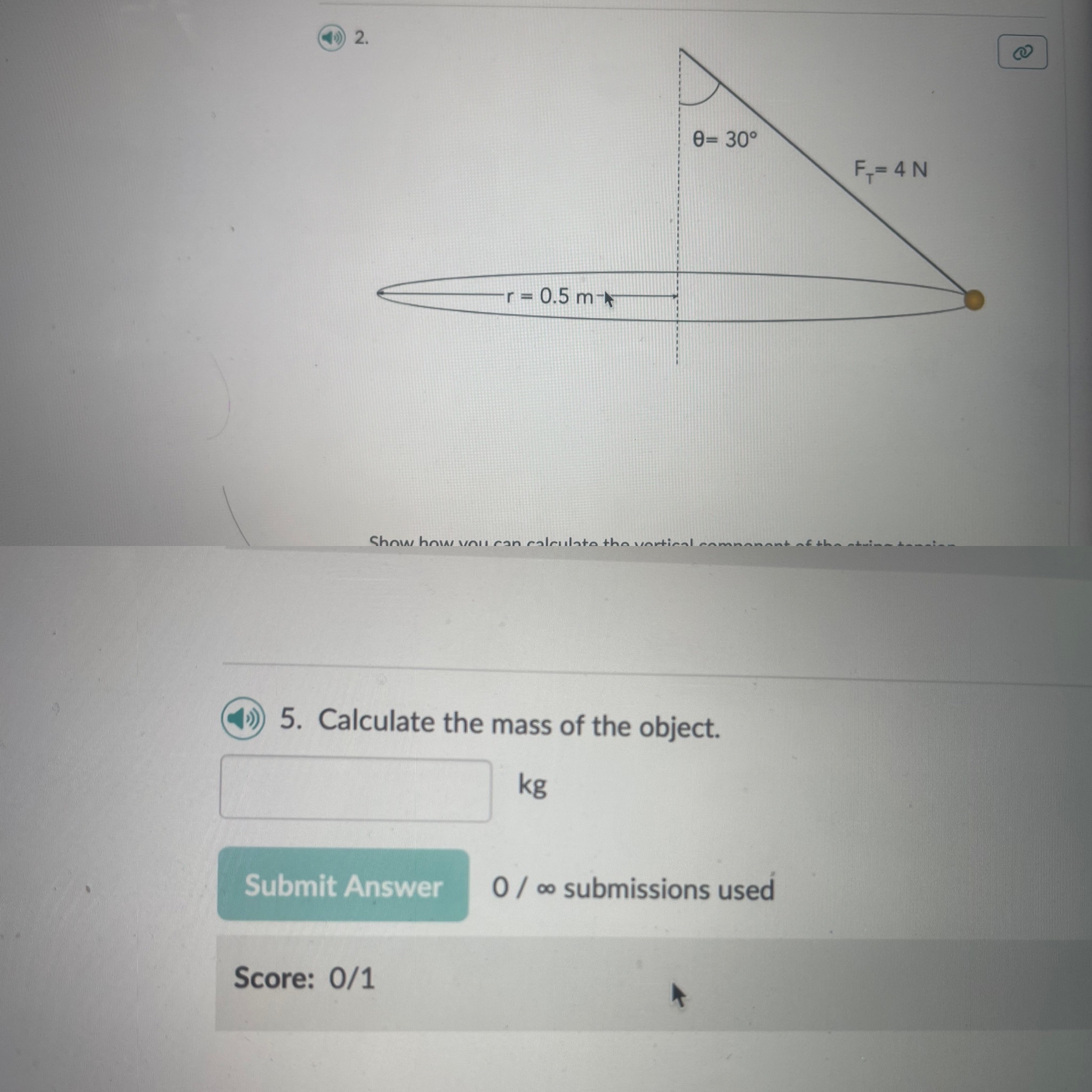 Solved Calculate the mass of the object.kg0∞ ﻿submissions | Chegg.com