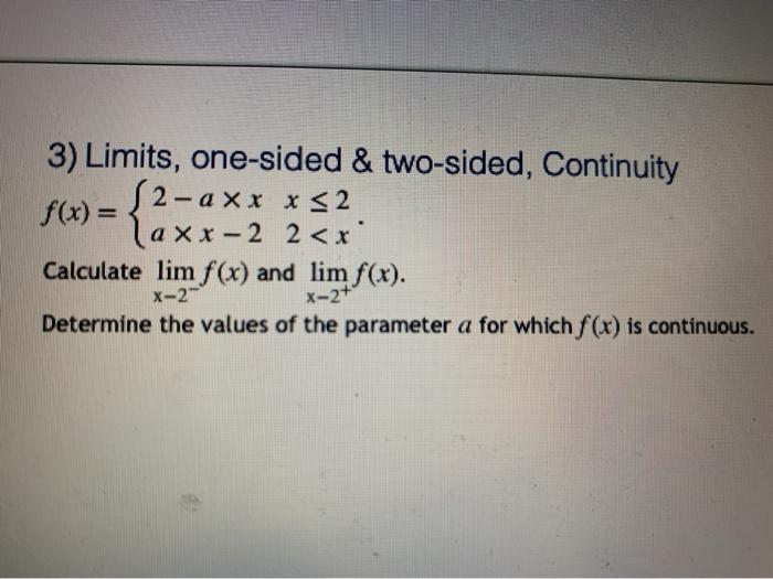 Solved Limits, one-sided & two-sided, | Chegg.com