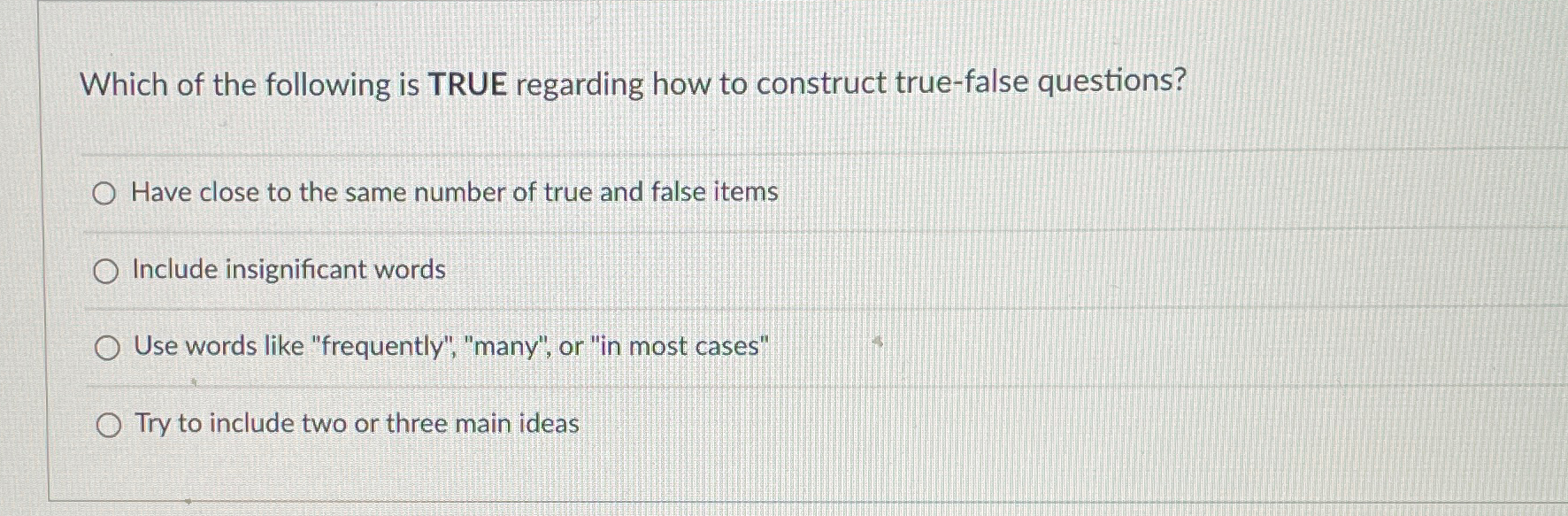 Solved Which of the following is TRUE regarding how to | Chegg.com