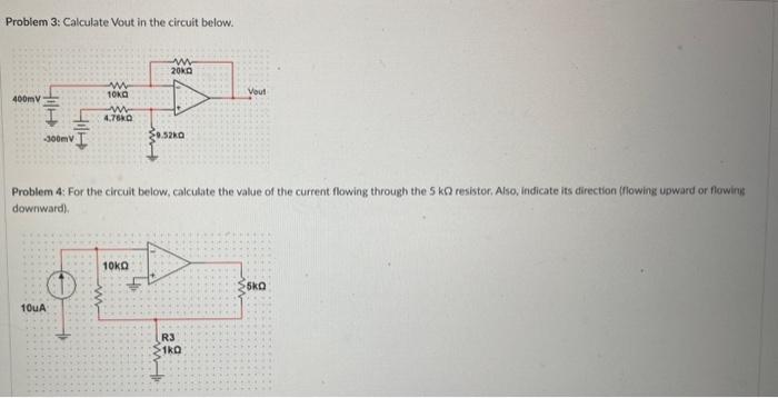 Solved Problem 3: Calculate Vout in the circuit below. | Chegg.com