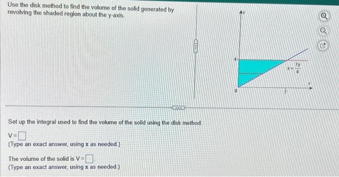 Solved Use the disk method to find the volume of the solid | Chegg.com