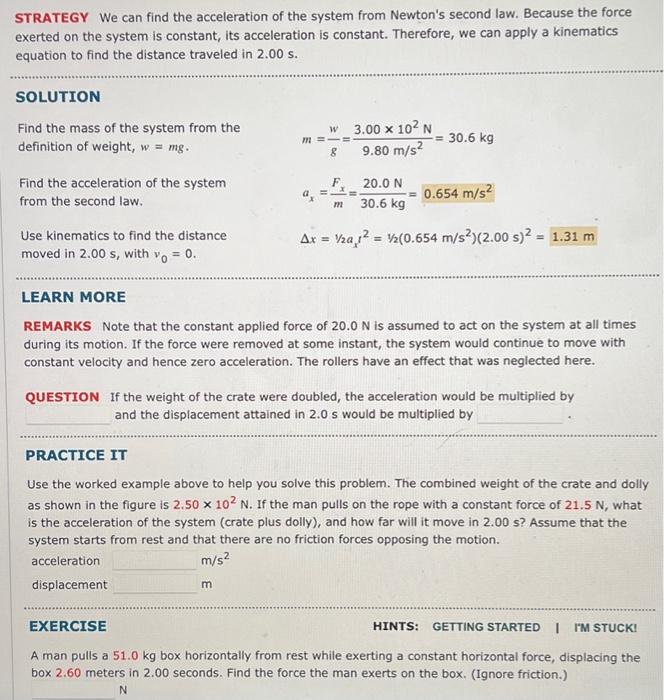 Solved STRATEGY We can find the acceleration of the system | Chegg.com