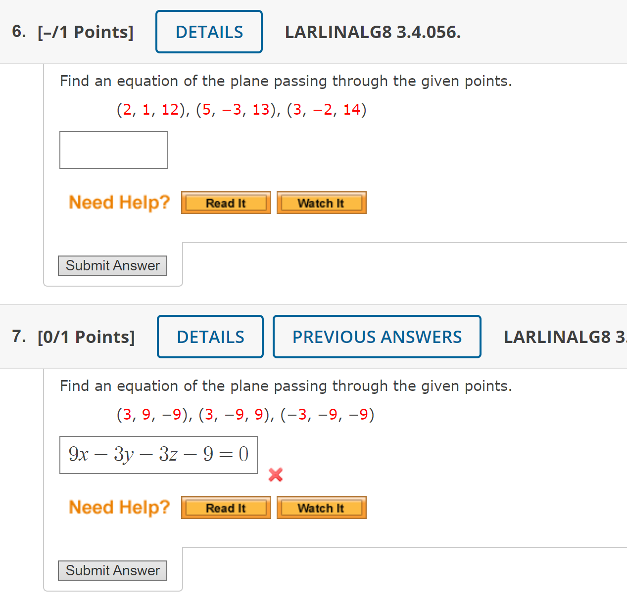 Solved Find an equation of the plane passing through the | Chegg.com
