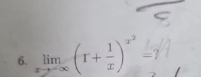 Solved limx→-∞(1+1x)x2= ? | Chegg.com