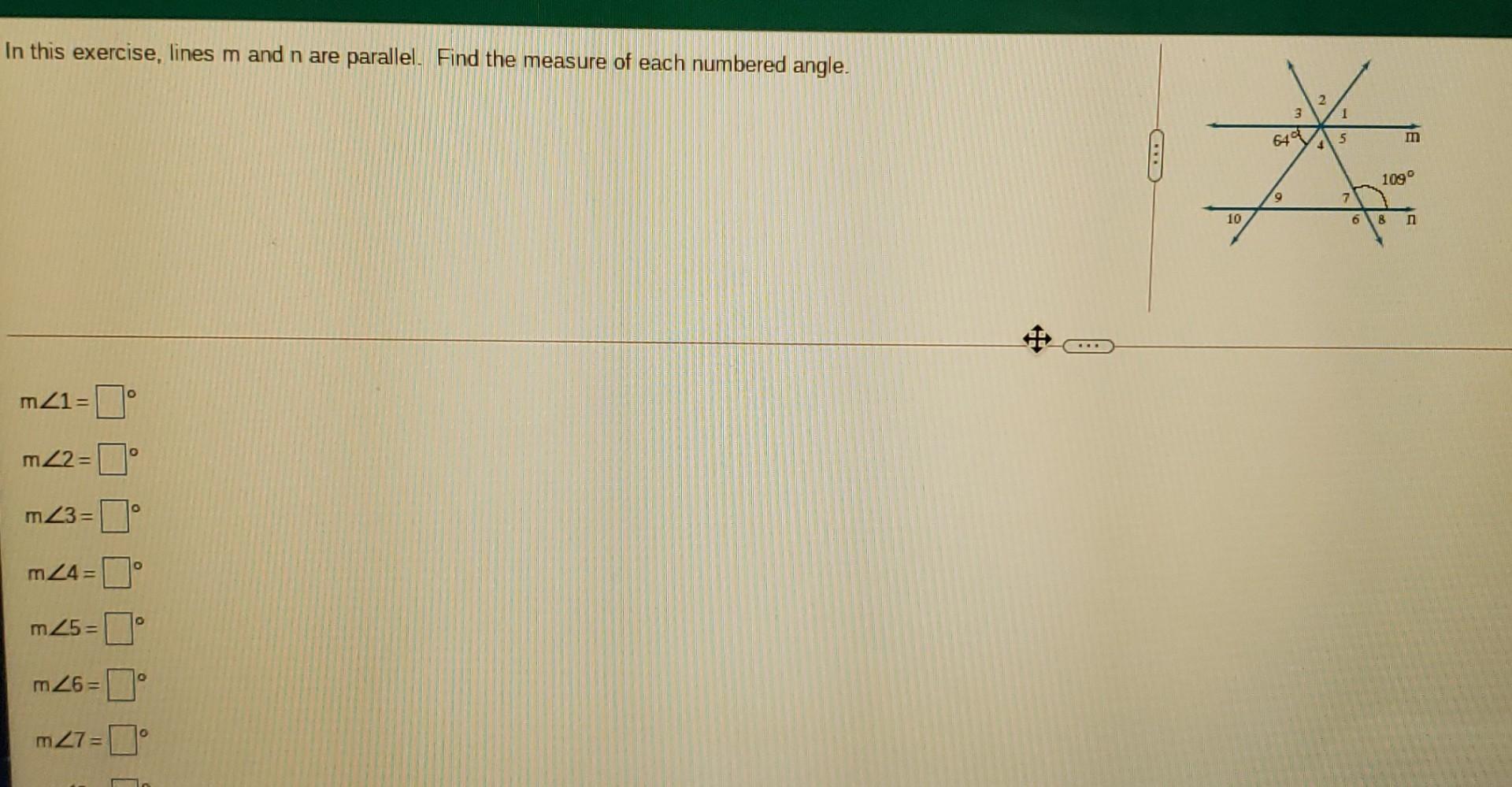 Solved In this exercise, lines m and n are parallel. Find | Chegg.com