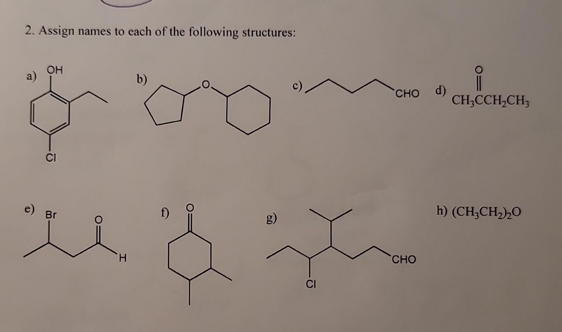 Solved 2. Assign names to each of the following | Chegg.com