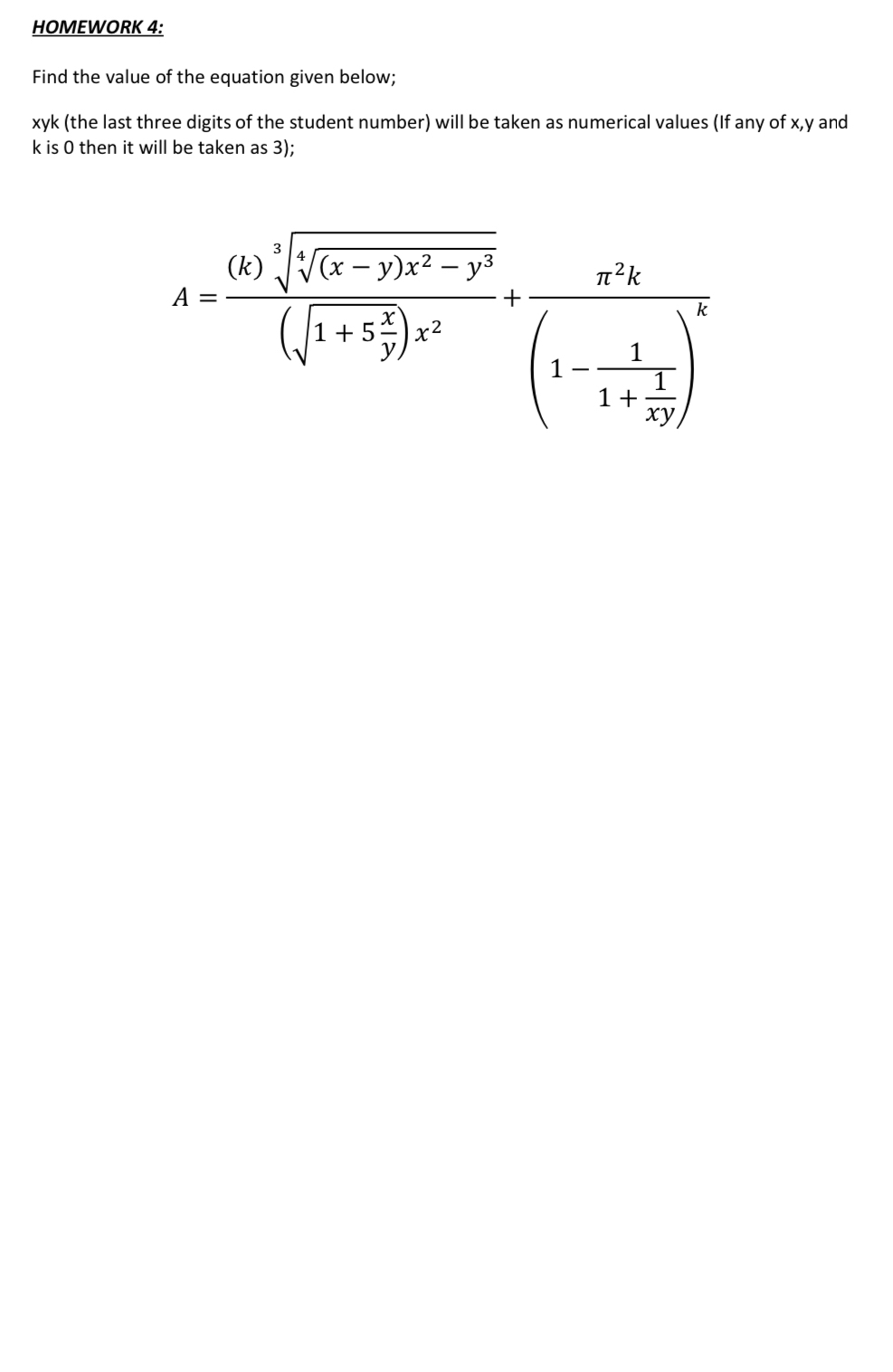 Solved HOMEWORK 4:Find the value of the equation given below | Chegg.com