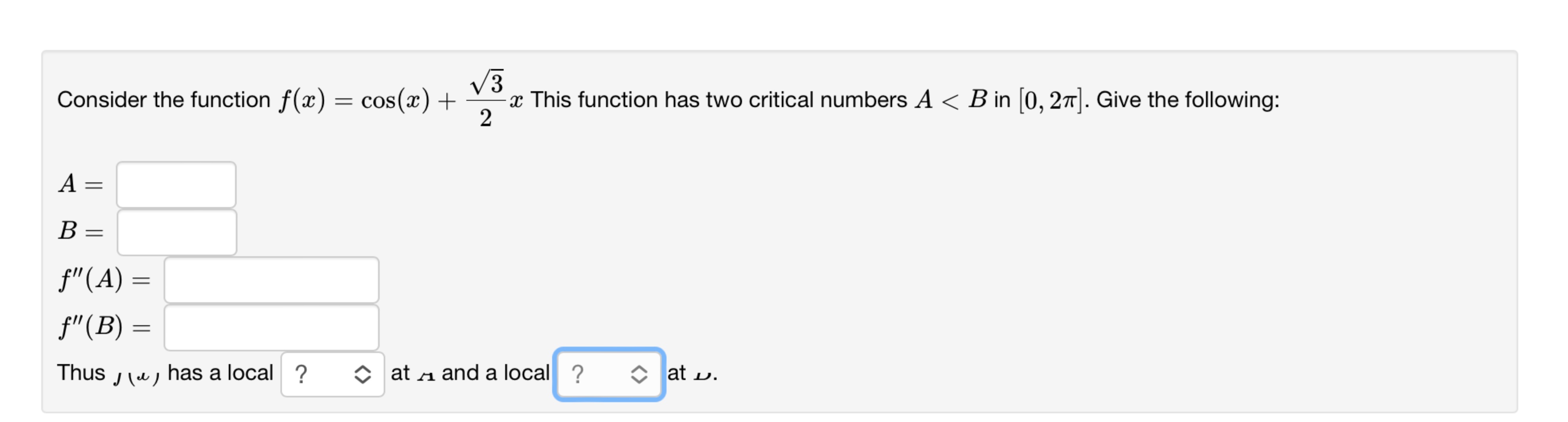 Solved Consider the function f(x)=cos(x)+322x ﻿This function | Chegg.com