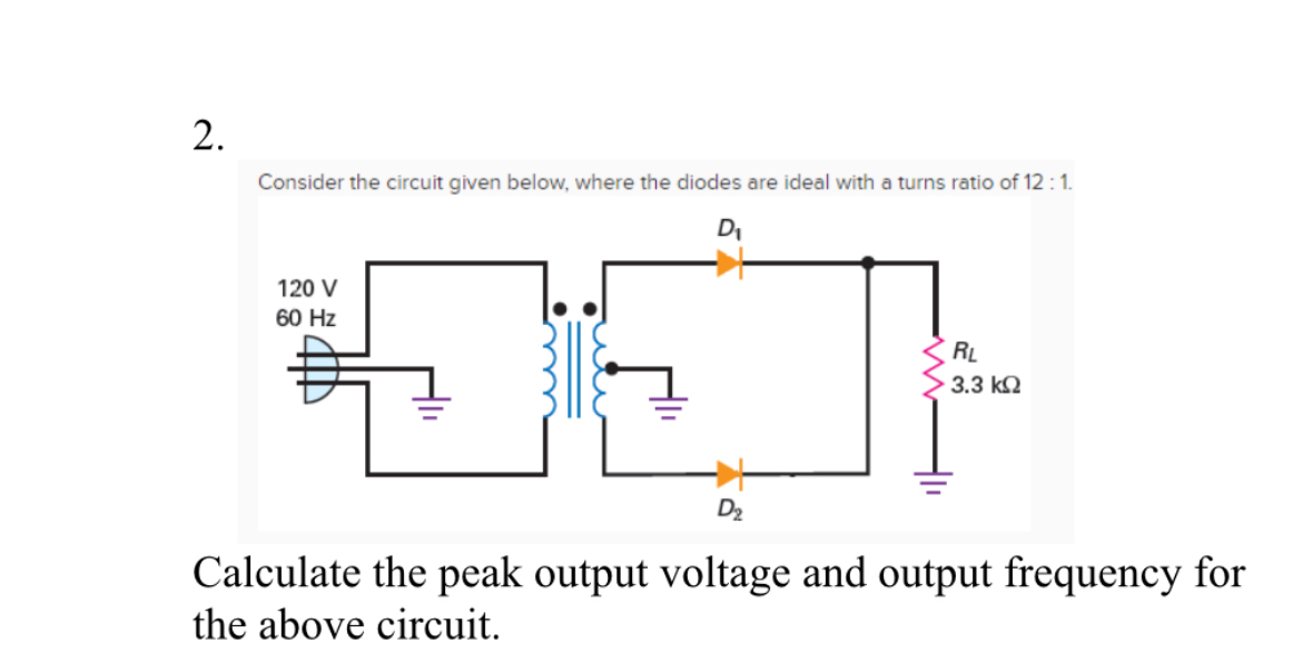 Solved Consider the circuit given below, where the diodes | Chegg.com