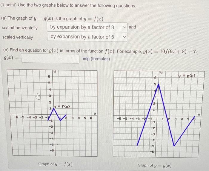 Solved (1 point) Use the two graphs below to answer the | Chegg.com