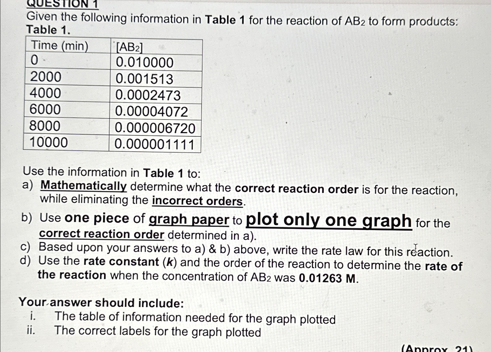 Solved Given the following information in Table 1 ﻿for the | Chegg.com
