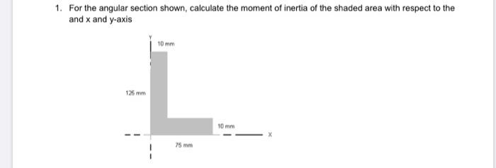 Solved For the angular section shown, calculate the moment | Chegg.com