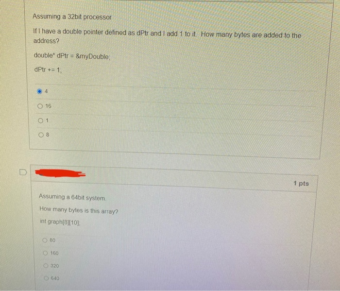 Solved Assuming a 32bit processor If I have a double pointer | Chegg.com