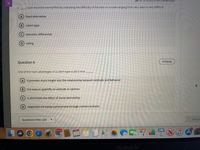 Solved A scale would be exemplified by indicating the | Chegg.com