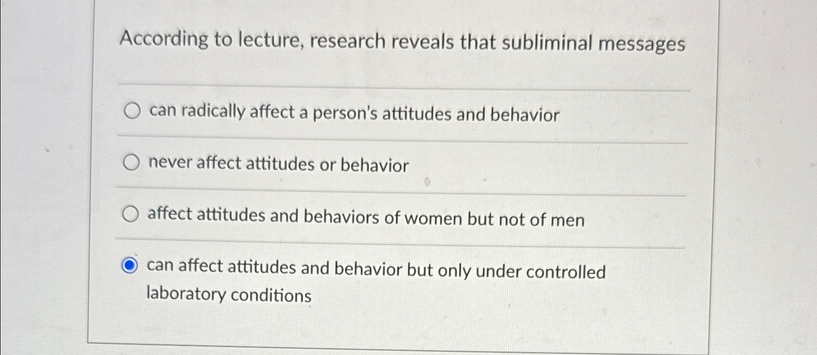Solved According to lecture, research reveals that | Chegg.com
