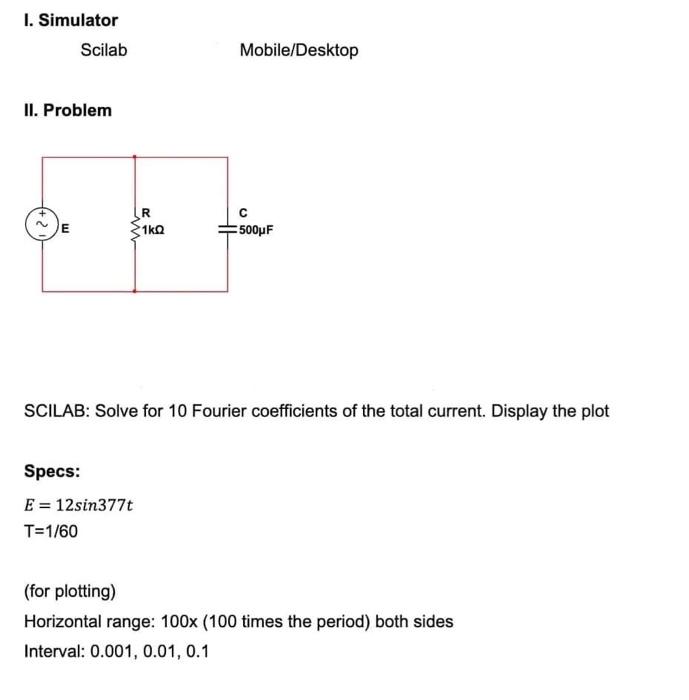 Solved 1. Simulator Scilab Mobile/Desktop II. Problem R E | Chegg.com