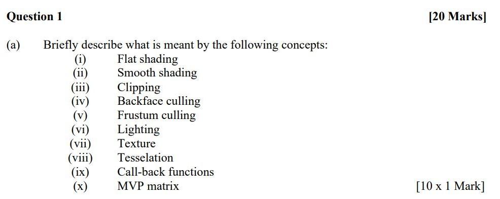Solved (a) Briefly describe what is meant by the following | Chegg.com