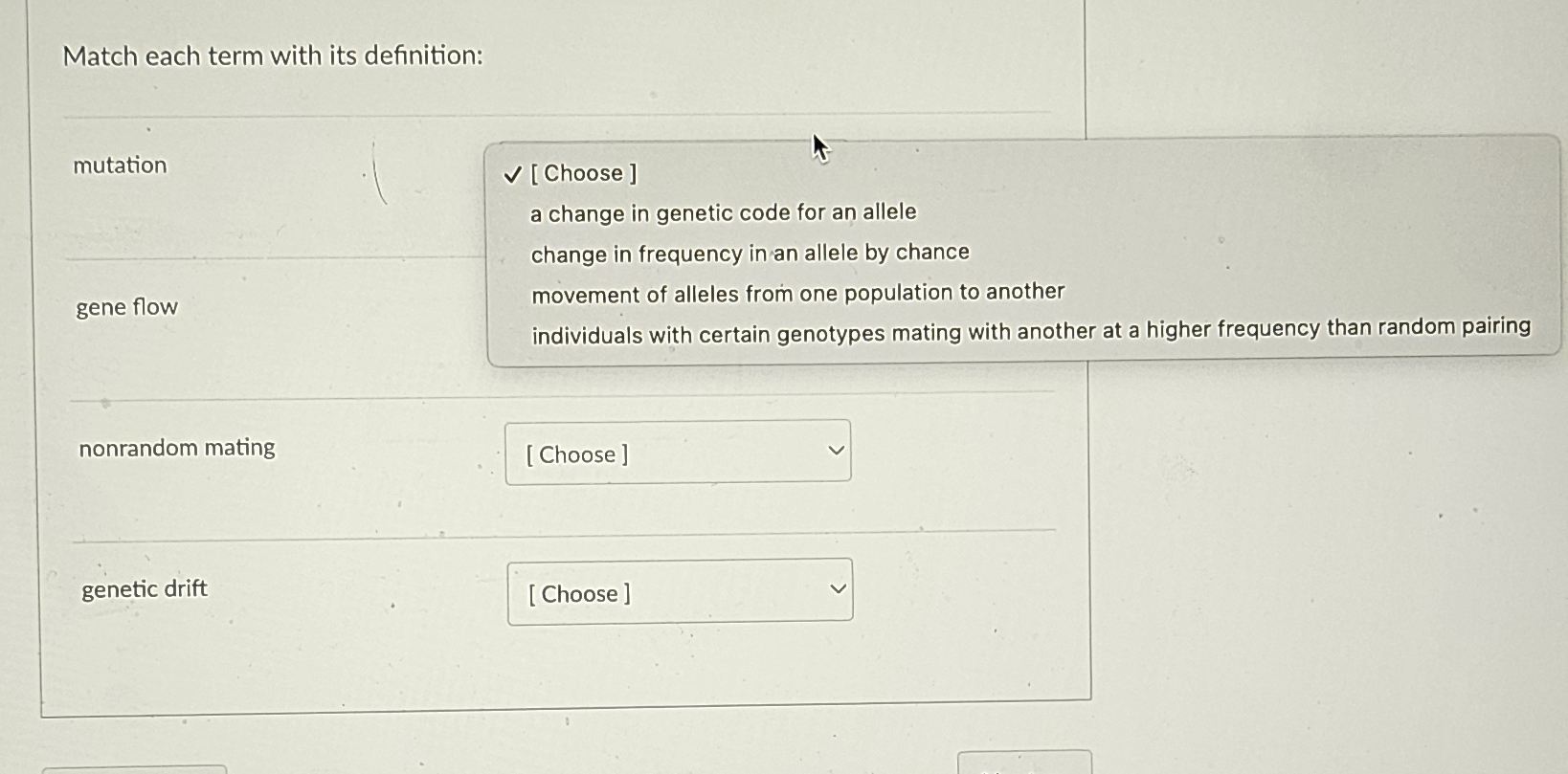 Solved Match each term with its definition:mutationgene | Chegg.com