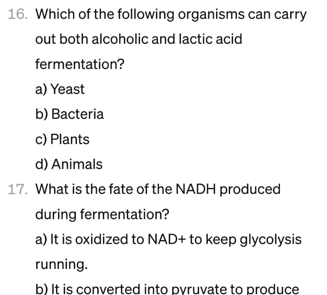Solved Which of the following organisms can carry out both | Chegg.com