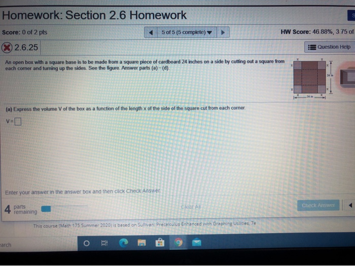Solved Homework: Section 2.6 Homework S Score: 0 of 2 pts 5 | Chegg.com Solved Homework: Section 2.6 Homework S Score: 0 of 2 pts 5 | Chegg.com