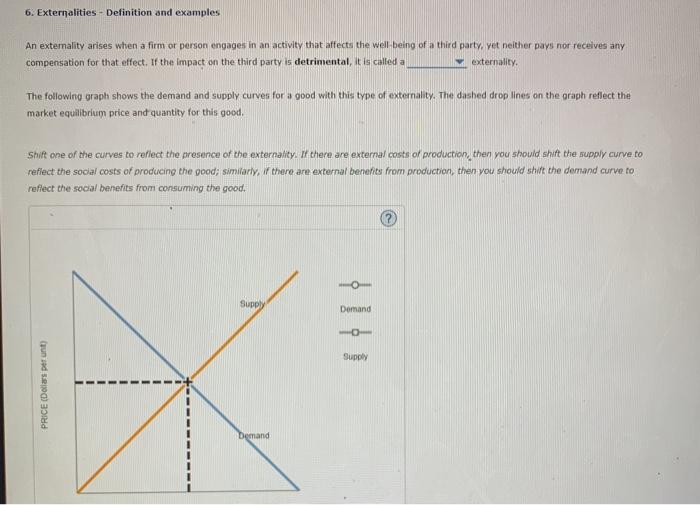 Solved 6. Externalities - Definition and examples An | Chegg.com