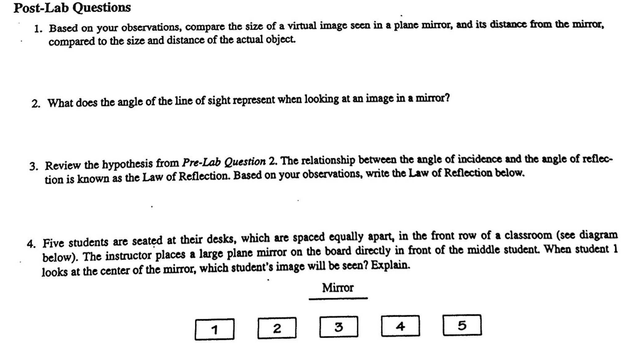 Solved Post-Lab QuestionsBased on your observations, compare | Chegg.com