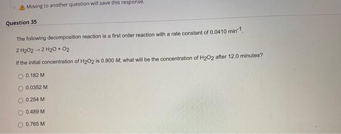 Solved The following decomposition reaction is a first order | Chegg.com