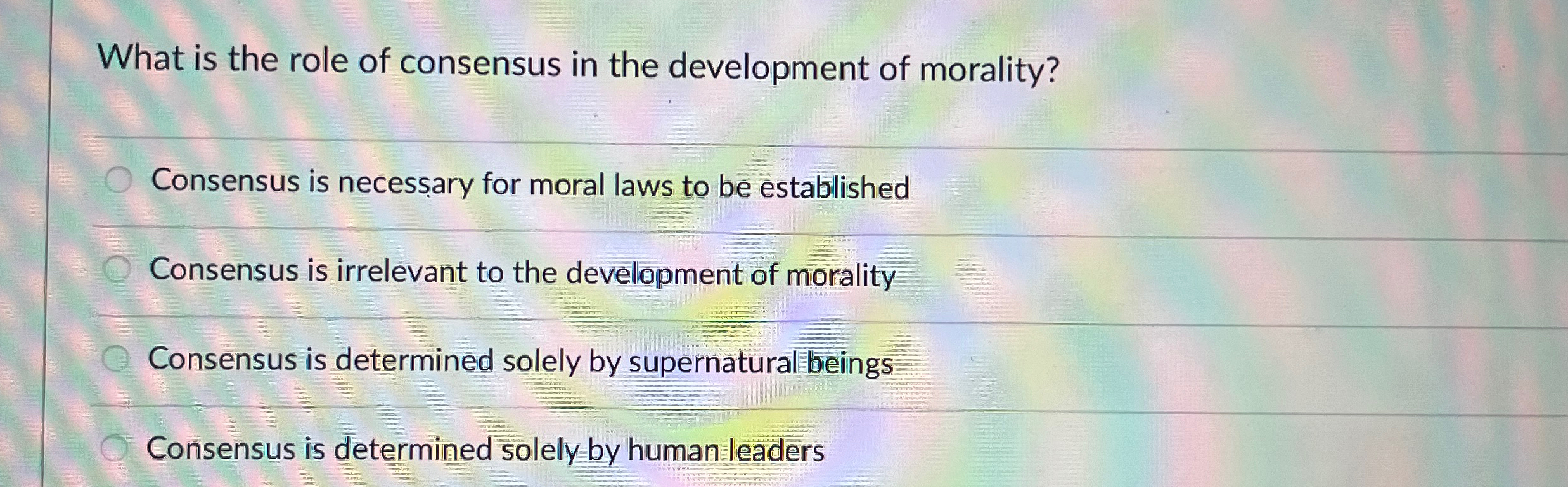 Solved What is the role of consensus in the development of | Chegg.com
