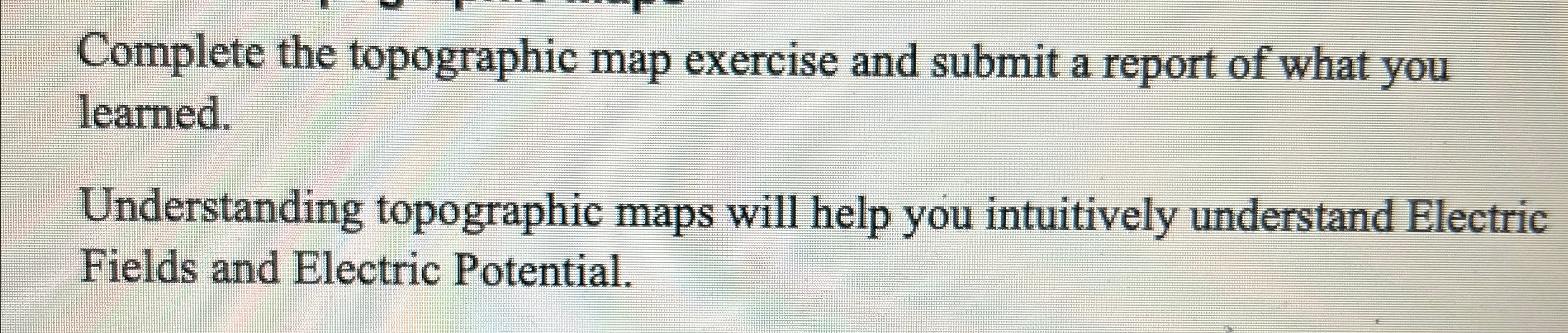 Solved Complete the topographic map exercise and submit a | Chegg.com