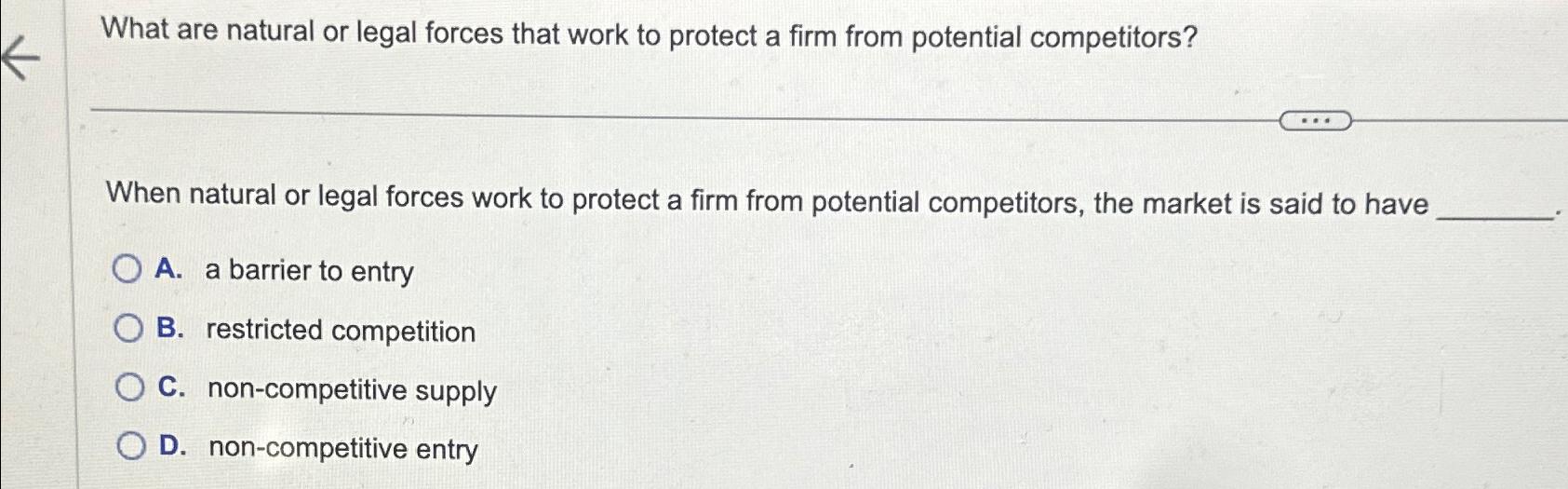 Solved What are natural or legal forces that work to protect | Chegg.com