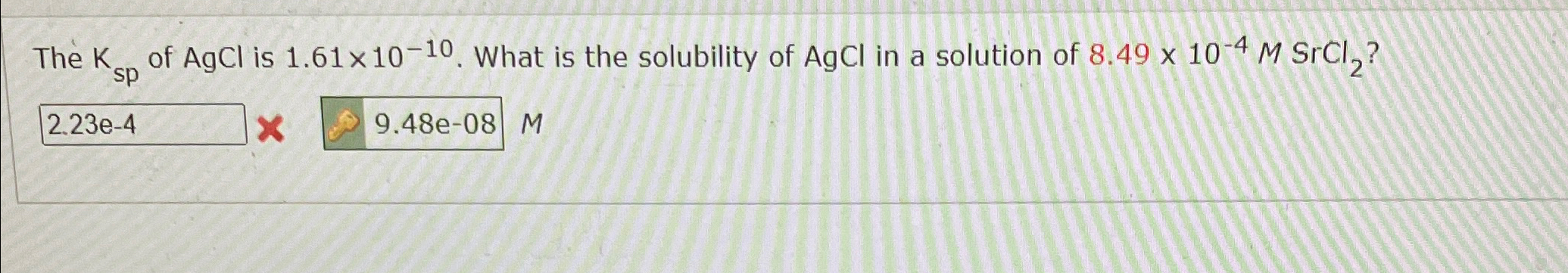 Solved The Ksp ﻿of Agcl Is 1 61×10 10 ﻿what Is The