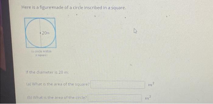 Solved Here is a figure made of a circle inscribed in a | Chegg.com