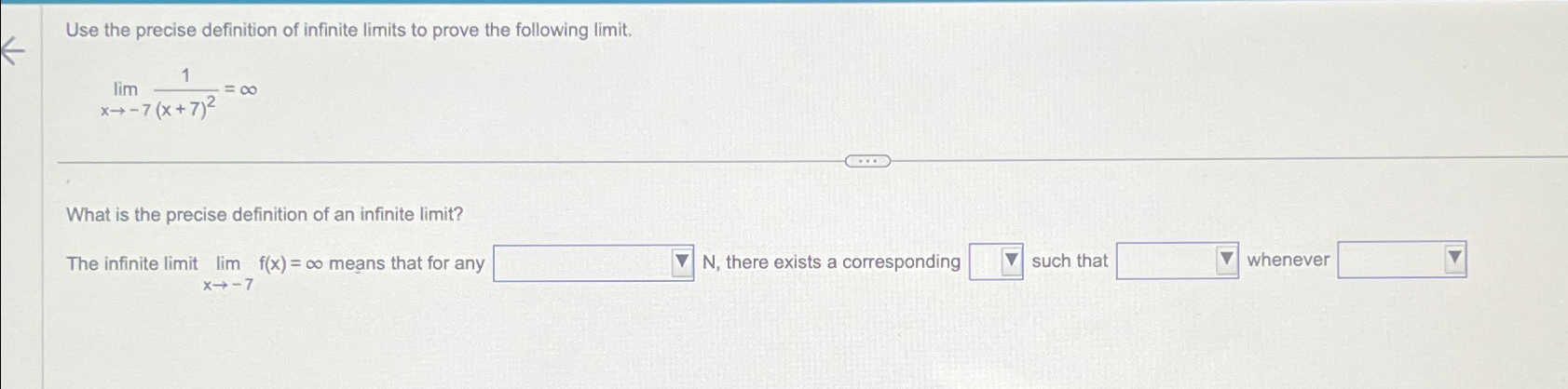 Solved Use the precise definition of infinite limits to | Chegg.com