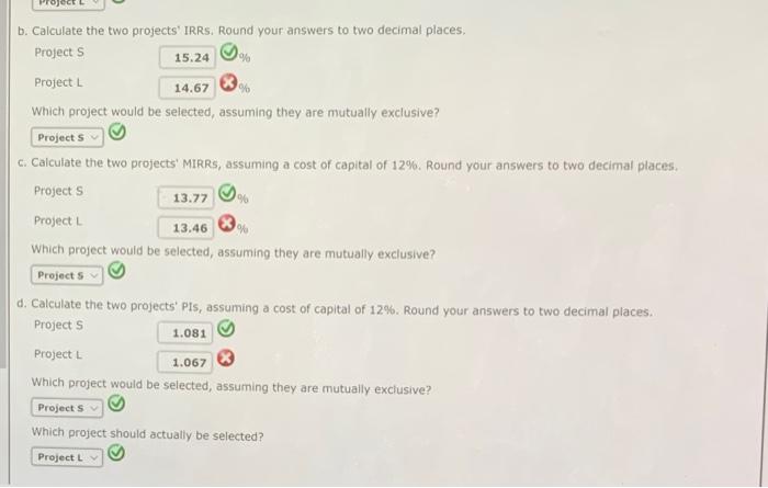 Solved Project S has a cost of $10,000 and is expected to | Chegg.com