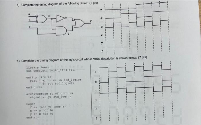 Solved c) Complete the timing diagram of the following | Chegg.com Solved c) Complete the timing diagram of the following | Chegg.com