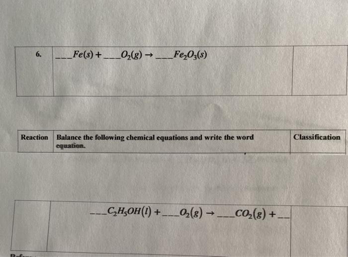 Solved balance both chemical equations and write the word | Chegg.com